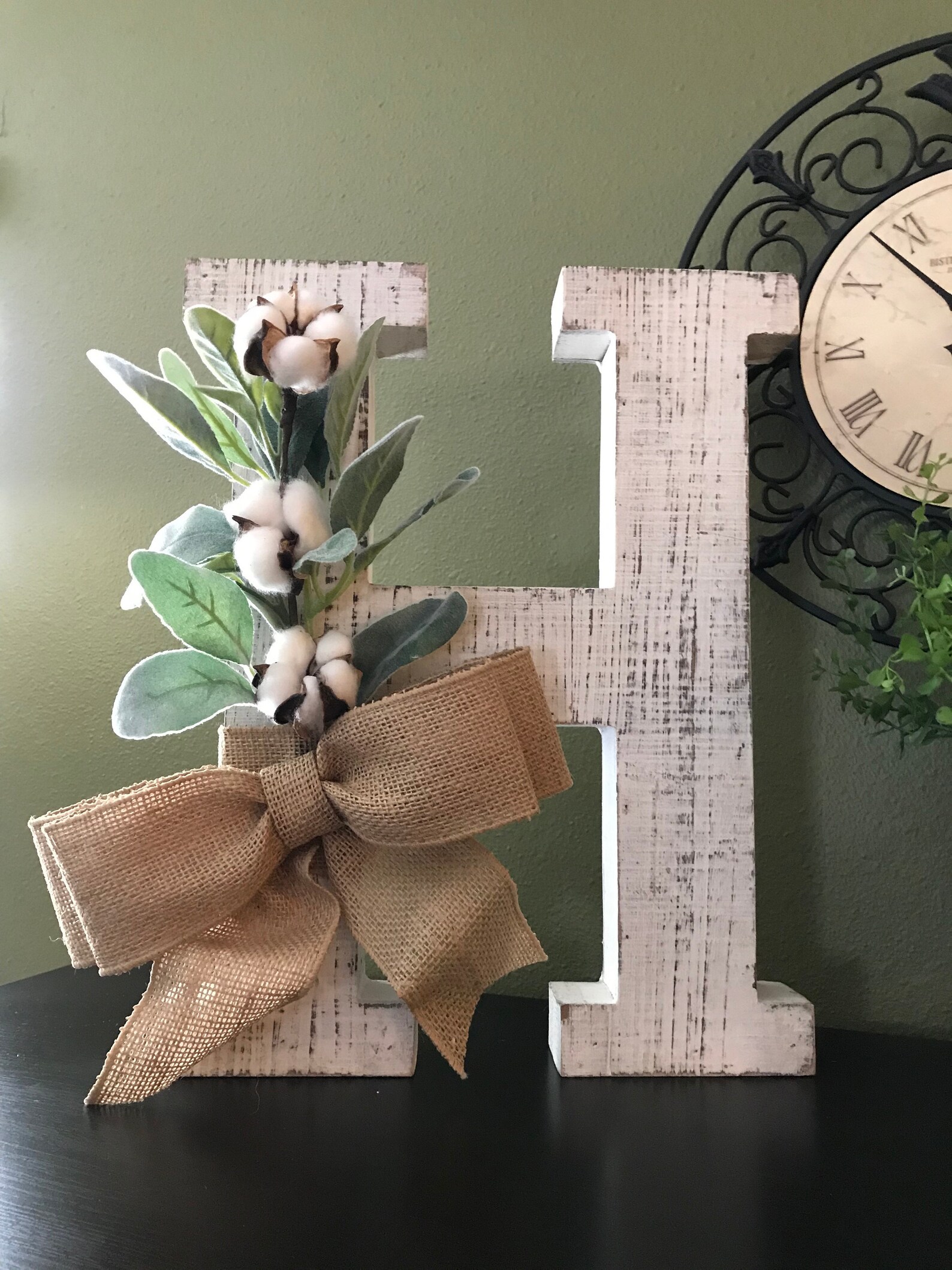 Rustic Farmhouse Wall Decor Free Standing Whitewashed Letter - Etsy