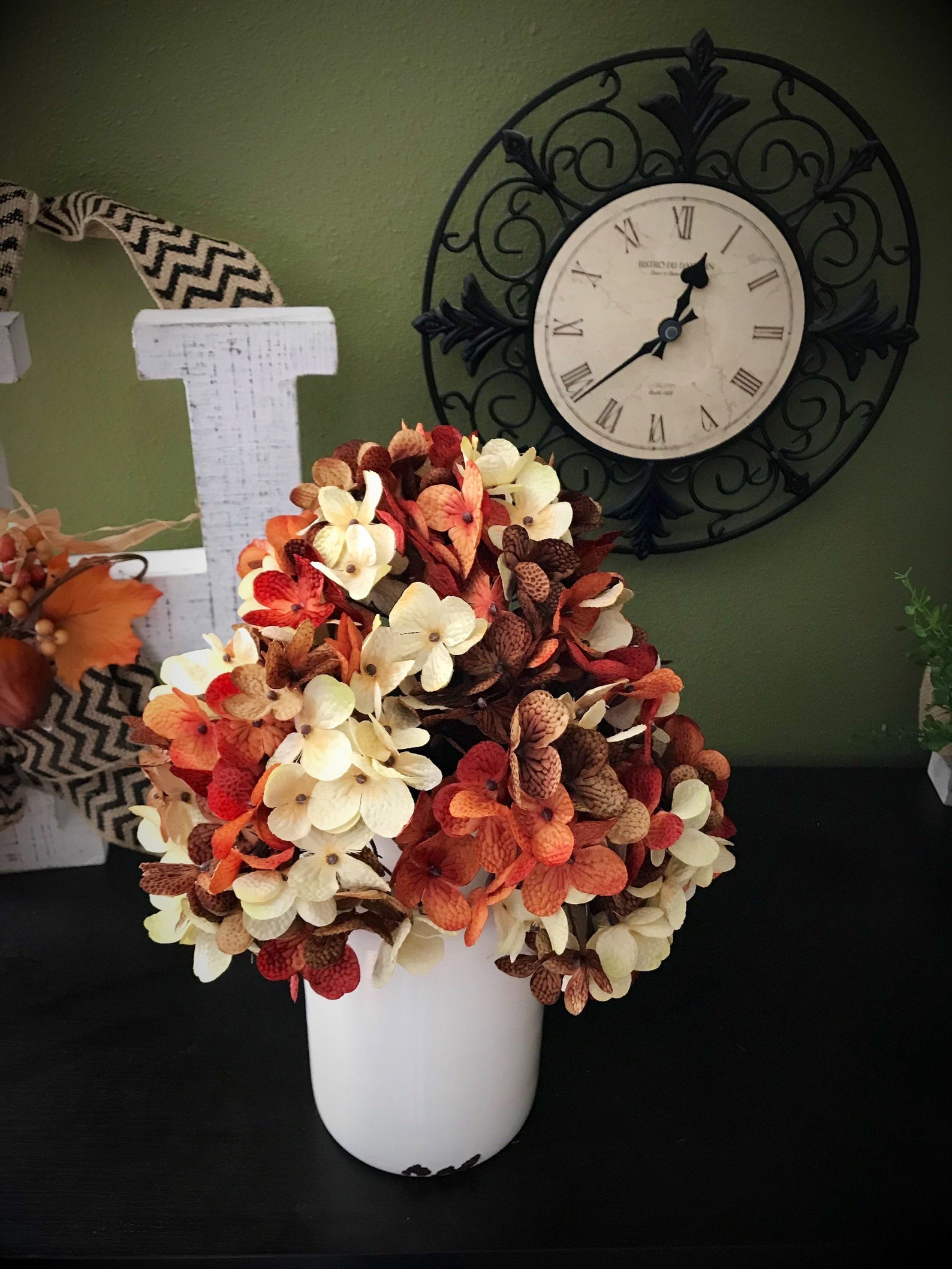 Hydrangea Floral Arrangement Fall Floral Decor Multi-color - Etsy