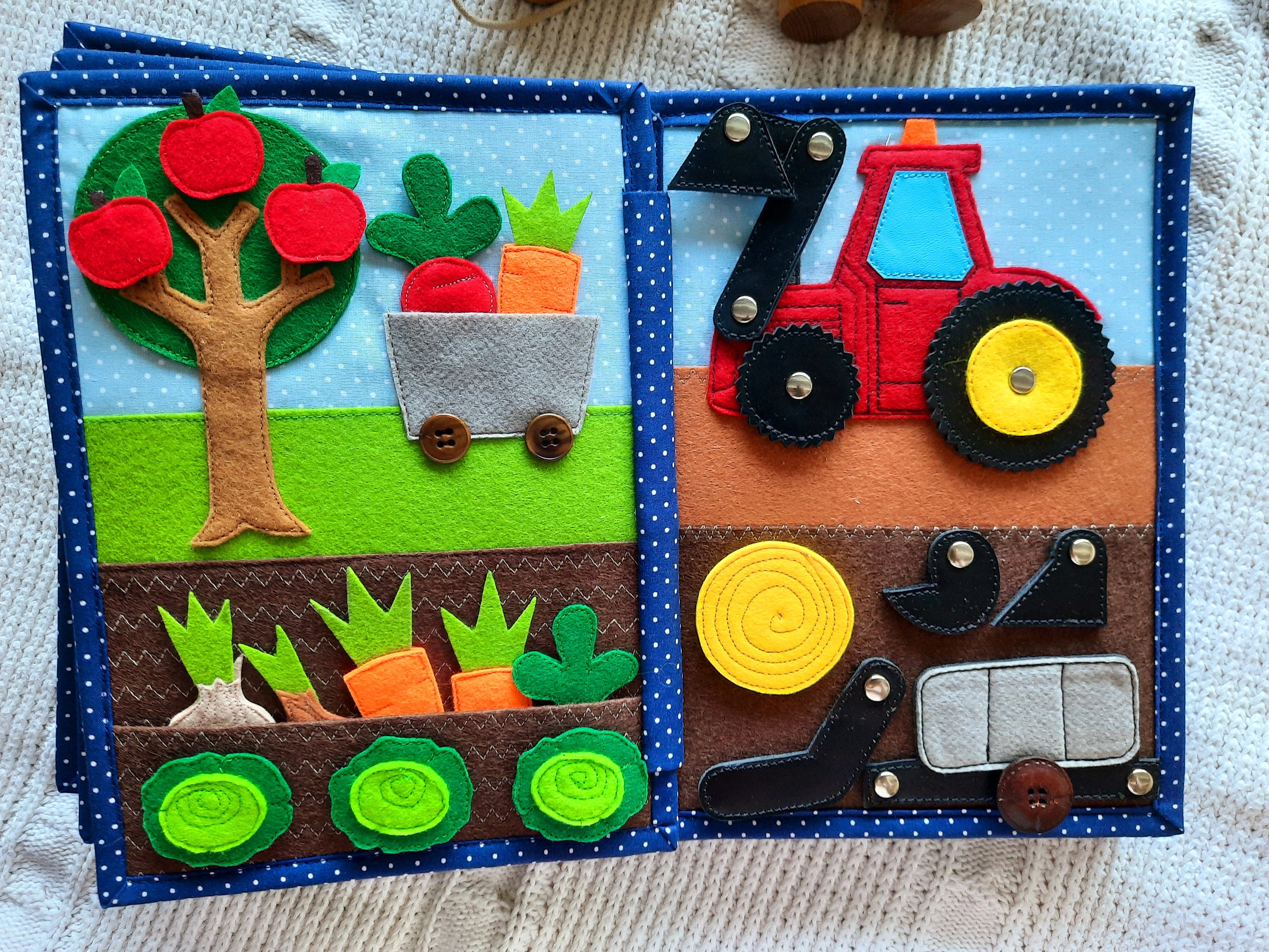 Felt Quiet Book Toddler, Montessori Book, Travel Busy Book, Soft Fabric ...