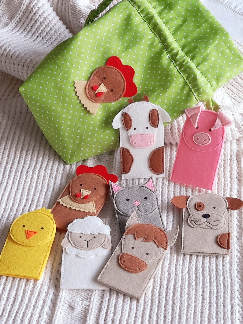 Felt Finger Puppets: Jungle, Farm & Forest Animals - Montessori Toy - Etsy