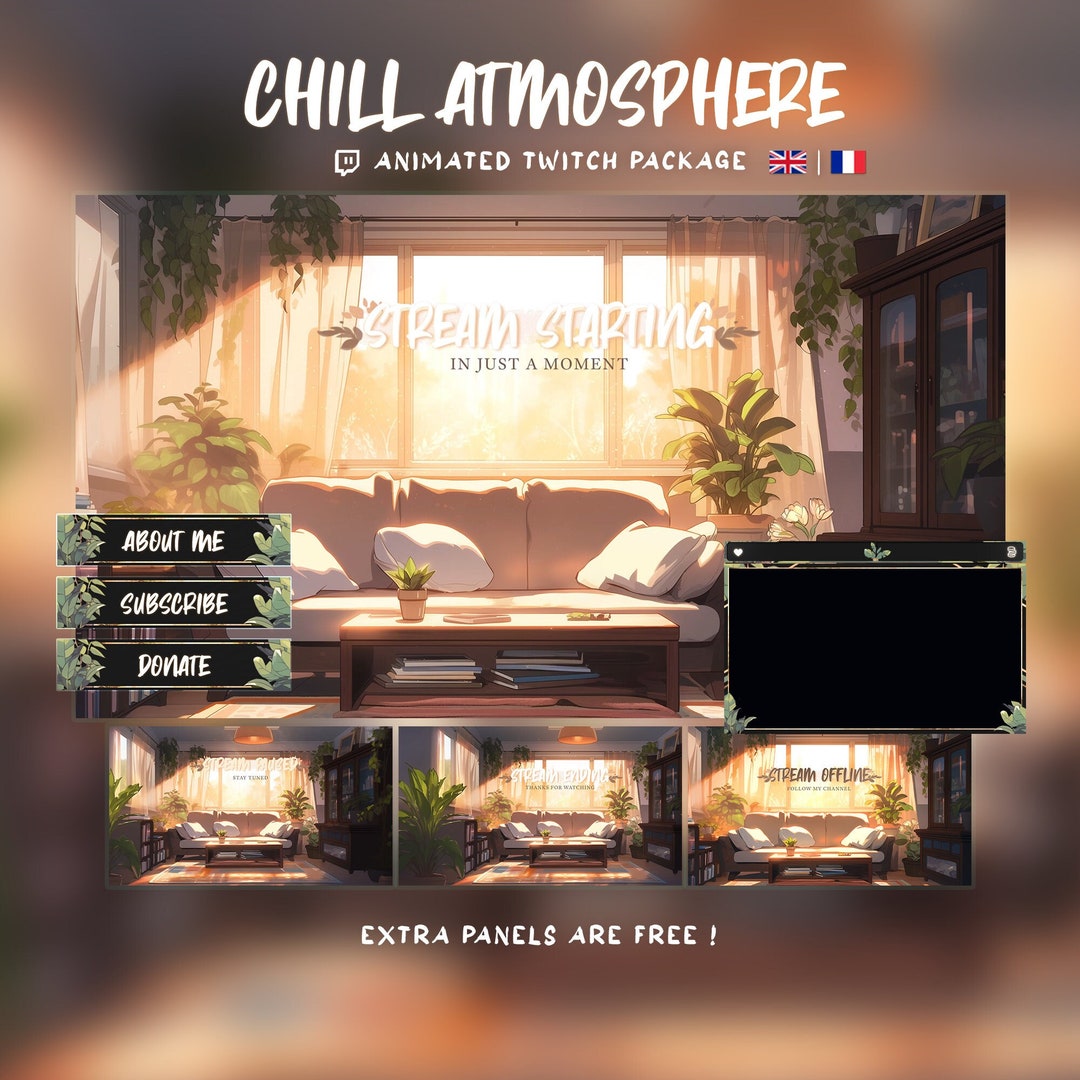 Chill Atmosphere Twitch Animated Package Scenes for Streamers - Etsy