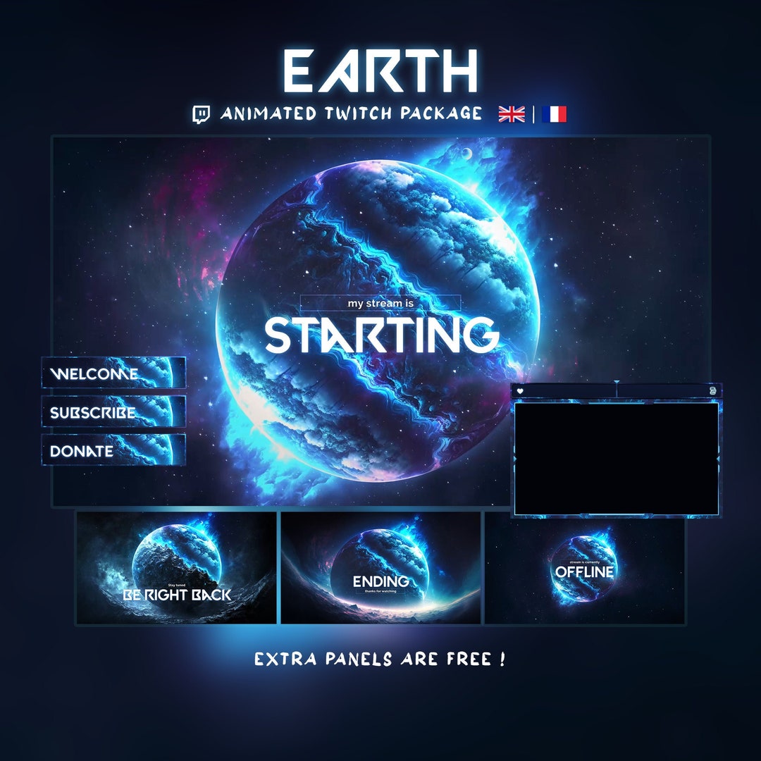 ANIMATED PACKAGE Earth perfect Loop Twitch Streamer - Etsy