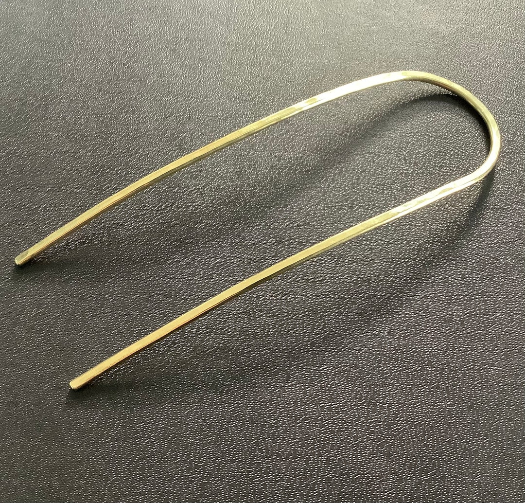 Hair Pin Golden Curved Arc Brass Hair Fork,pin Bun Pin. 3 Sizes Simple ...