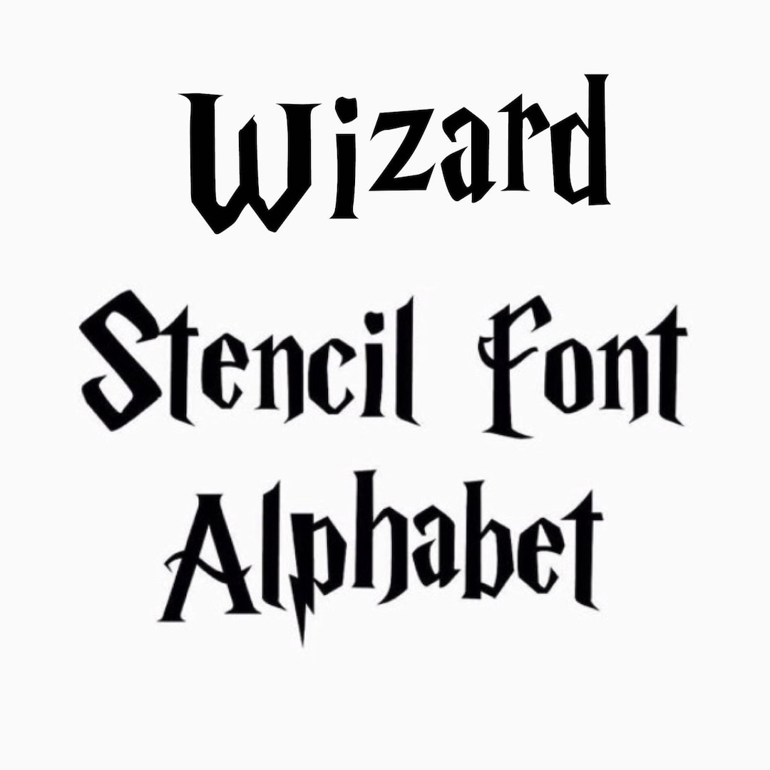 1.5 Inch Witch / Wizard Stencil Font Full Alphabet Upper and Lower Case ...