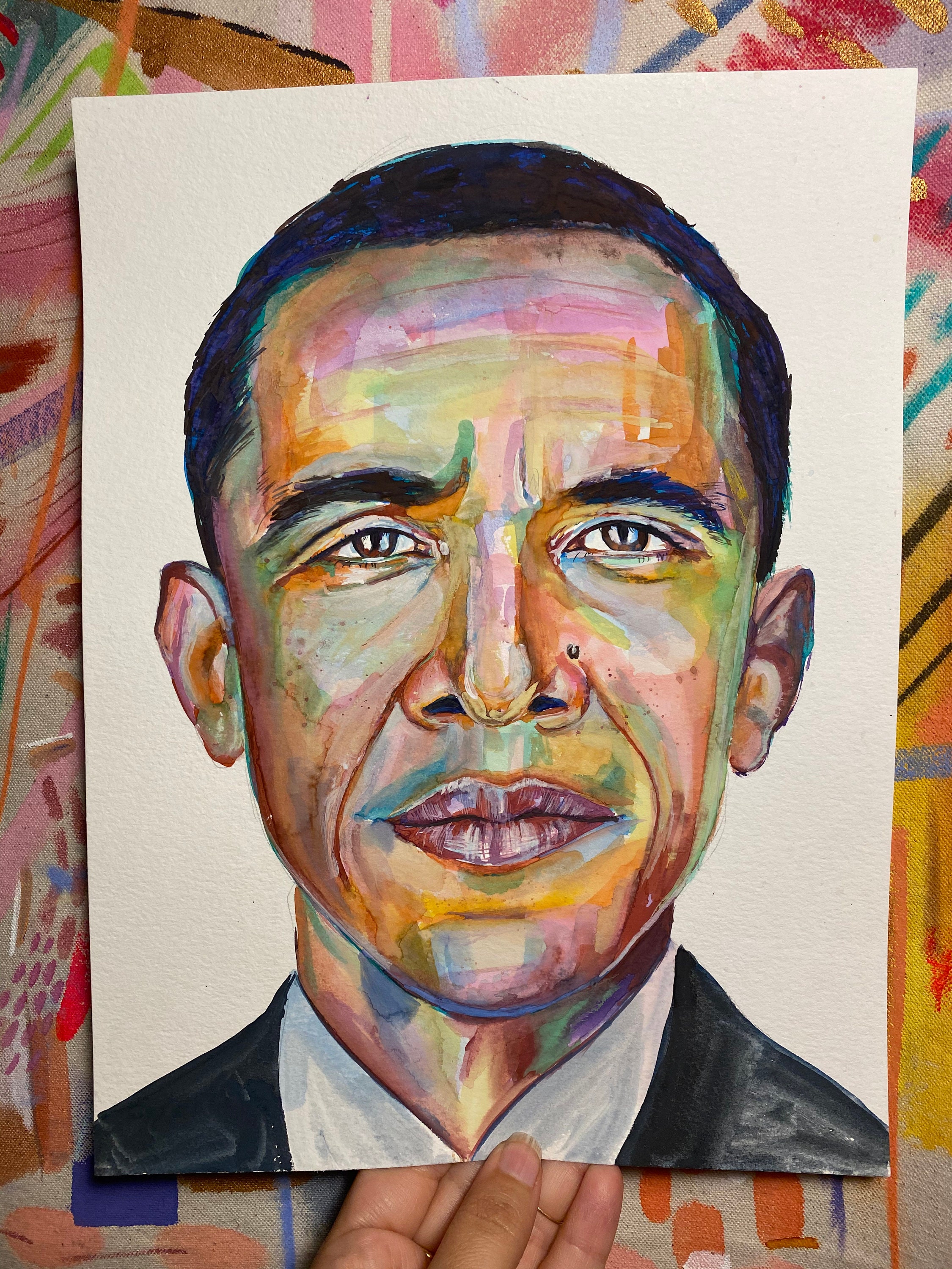 Barack Obama Watercolor Print - Etsy