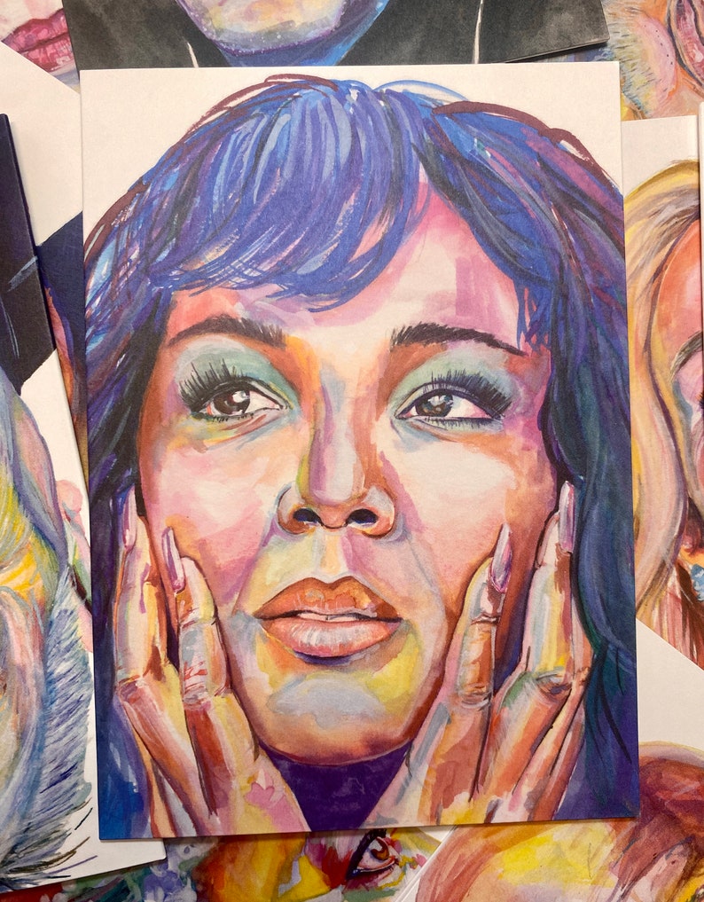 Lizzo Watercolor Portrait Blank Greeting Card - Etsy