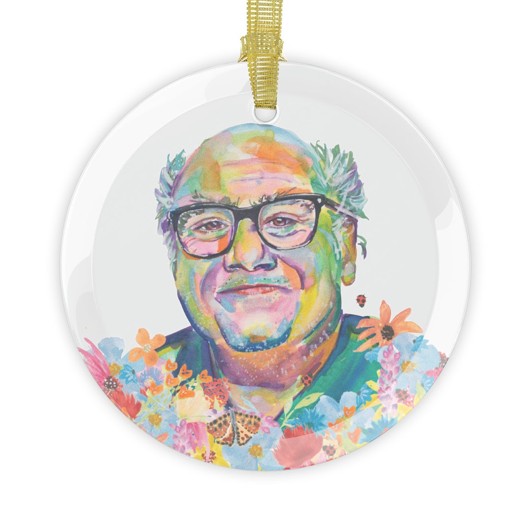 Floral Danny Devito Glass Ornament - From Original Watercolor - Etsy