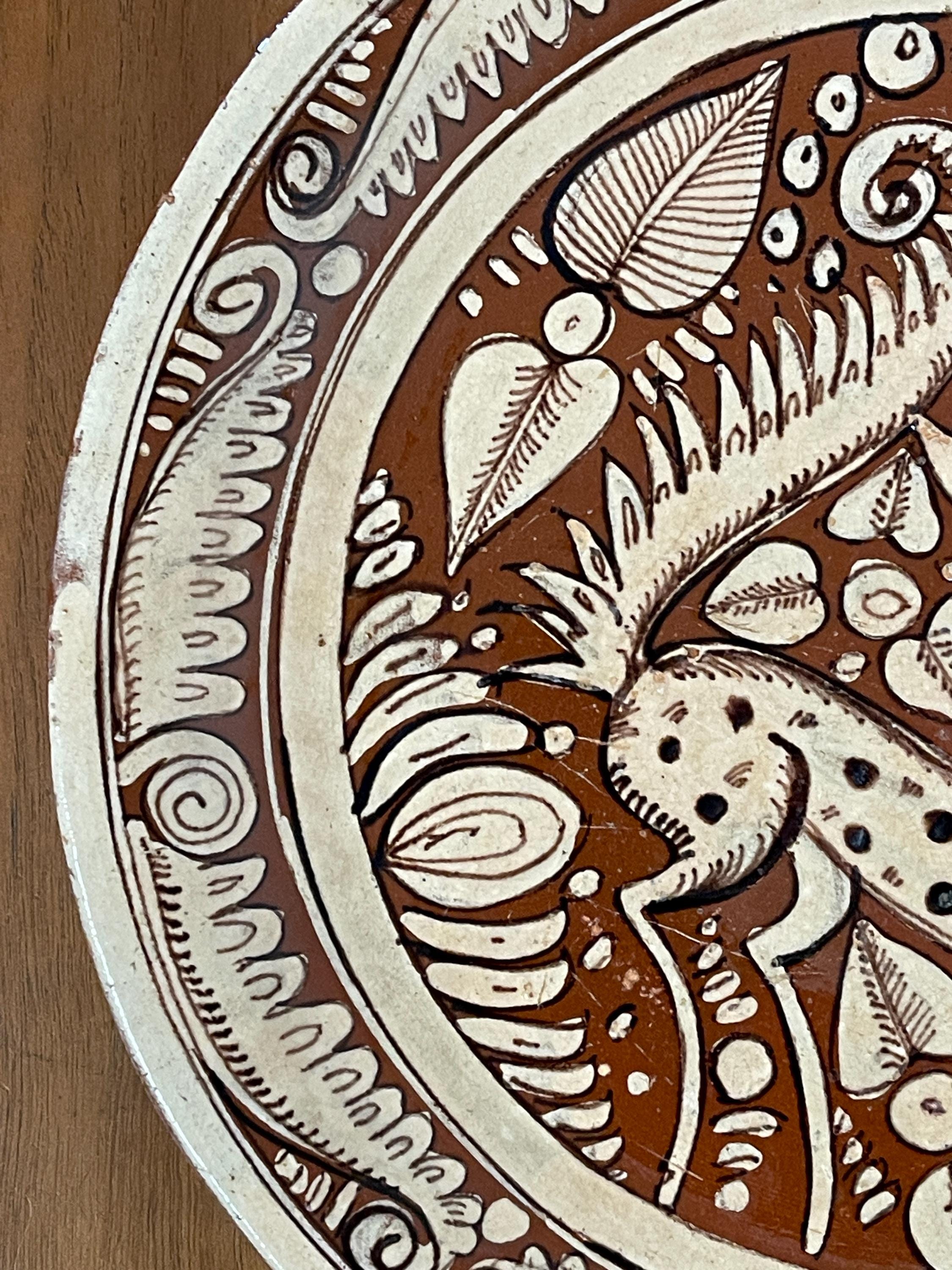 Vintage 1940s Mexican Tlaquepaque Barro Decor Plate 11 - Etsy