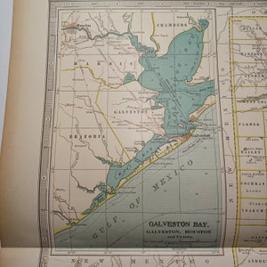 Two 1897 ORIGINAL Vintage Maps of Texas East Texas Map & West Texas Map ...