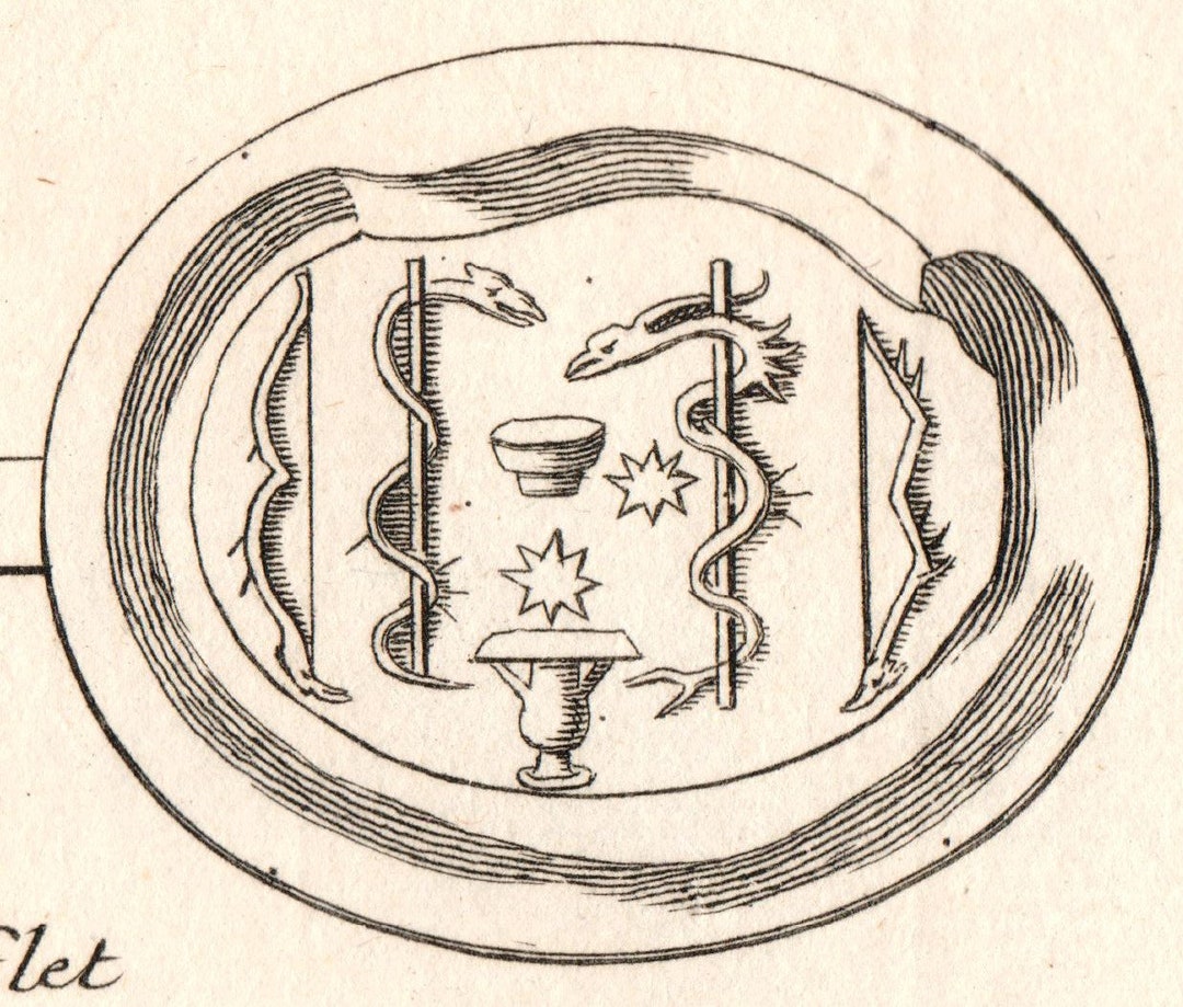1722 Abraxas Original Large Gnostic Rare Print Magic Spells Decorative ...