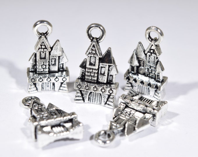 6 Castle Charms 3D Medieval Castle Charms Ancient Charms - Etsy