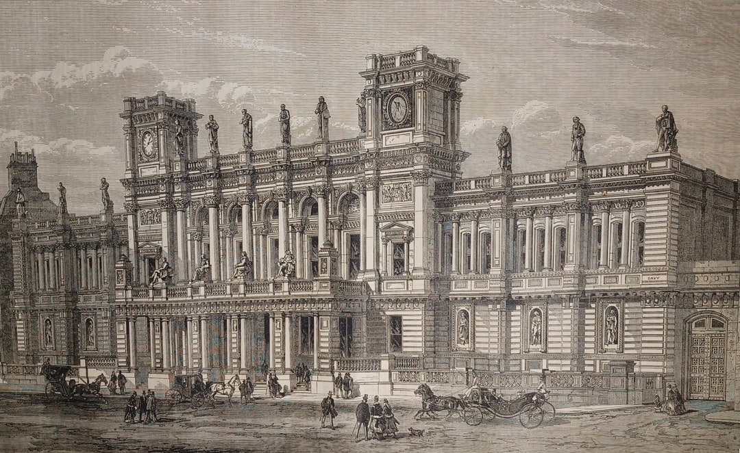 1870 University Architecture Architectural Print London Illustrated ...