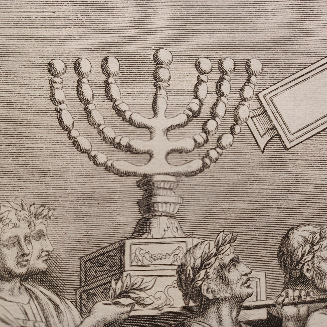 1722 Menorah Emperor Titus Jerusalem Original Very Large Engraving ...