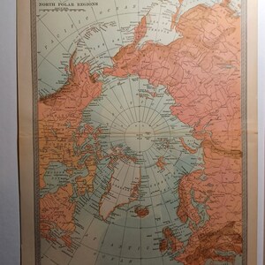 Five Vintage ORIGINAL Maps of the North Pole the South Pole Antarctica ...