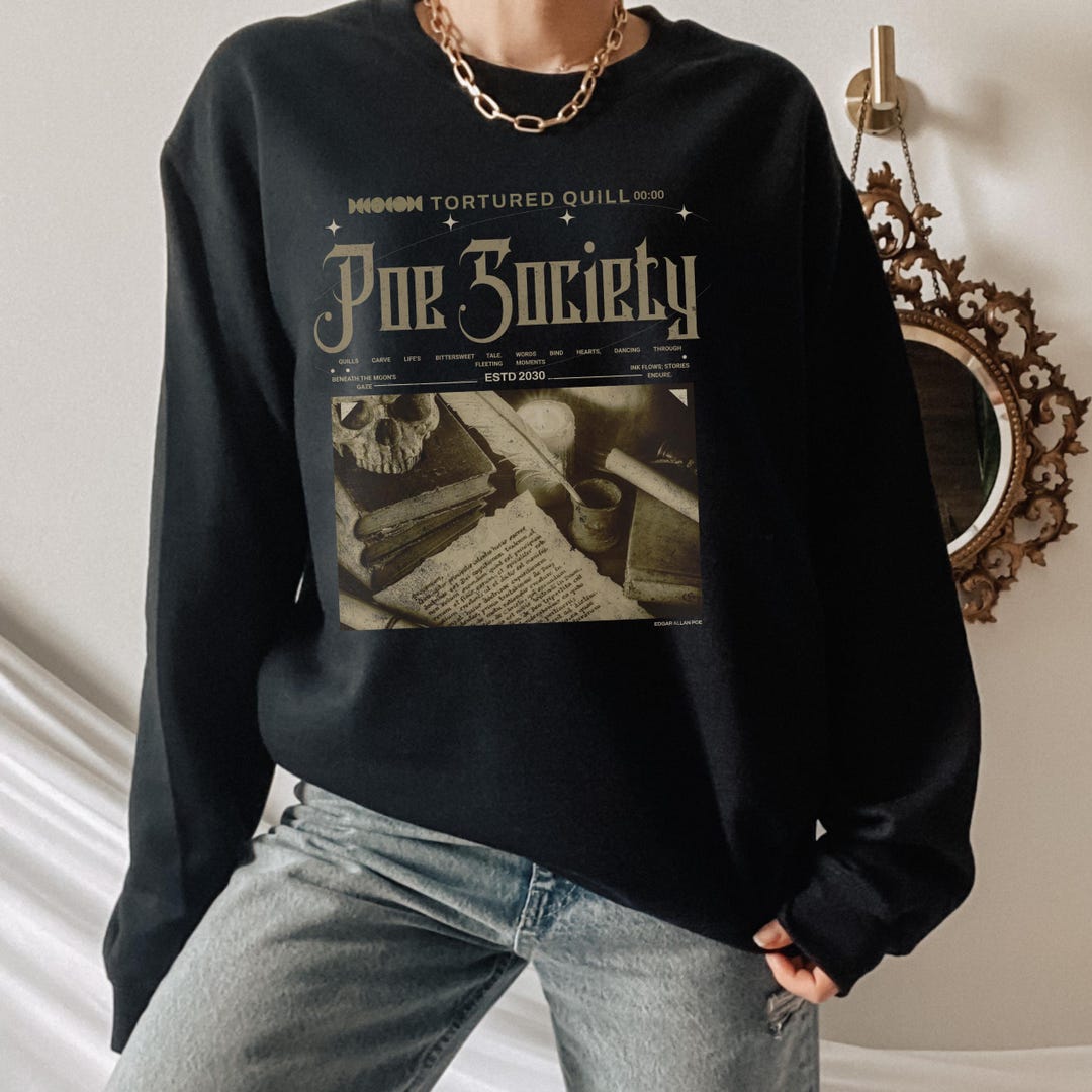 Poe Society Sweatshirt - Dark Academia Bookish Sweater - Etsy