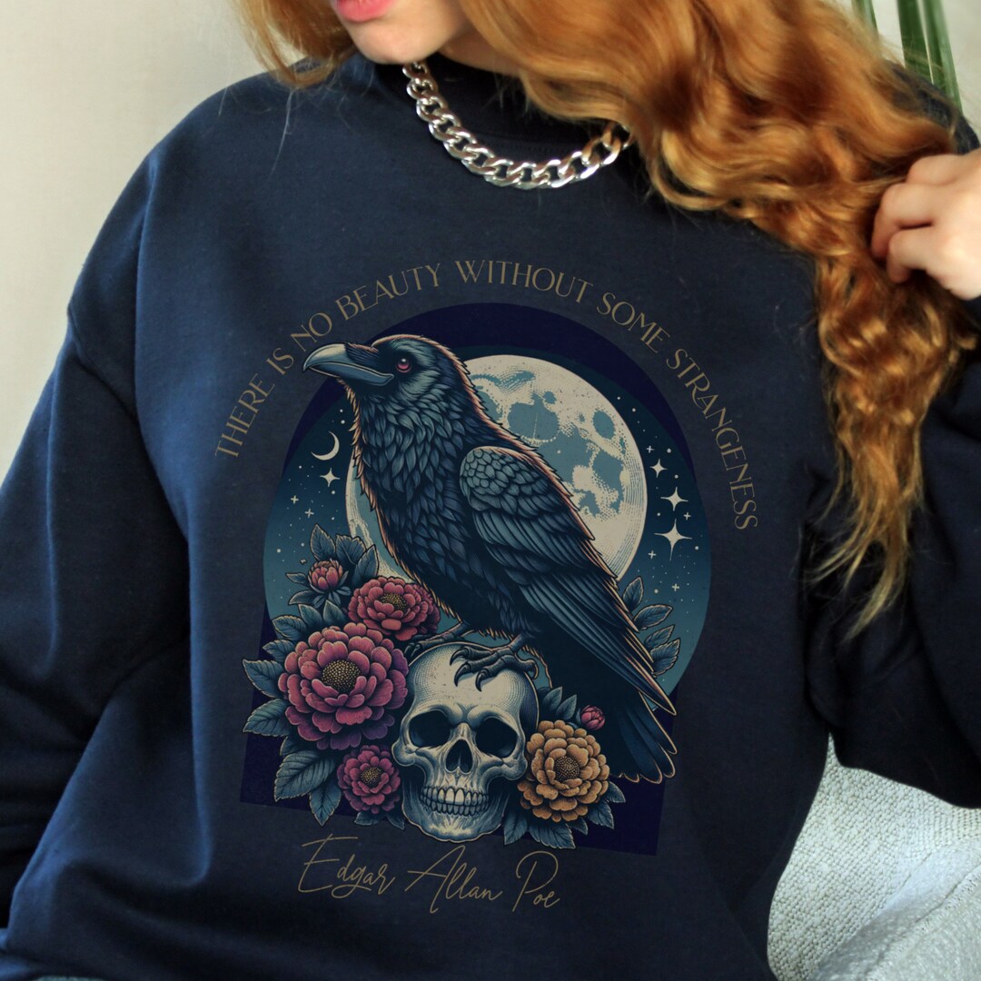 Edgar Allan Poe Raven Sweater Bookish Sweatshirt Goth Sweatshirt Poe T ...
