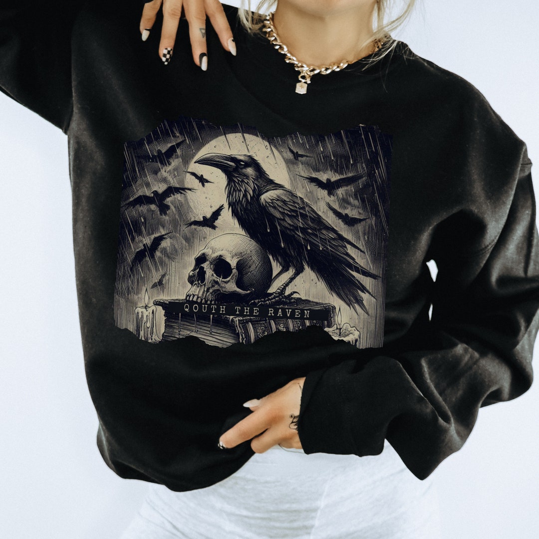 Edgar Allan Poe Sweatshirt Nevermore Classic Literature Macabre Book ...