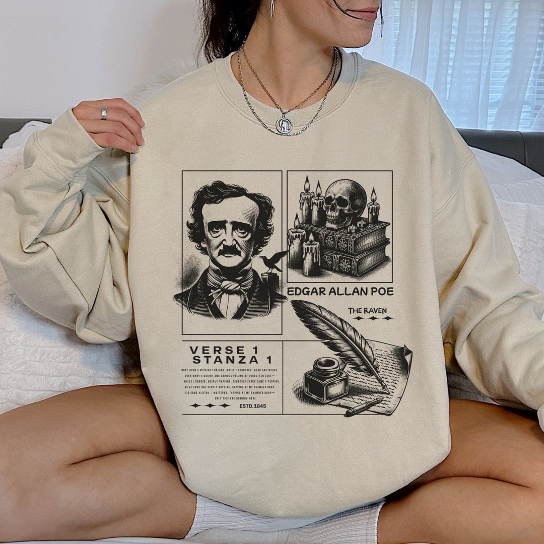Edgar Allan Poe Sweatshirt Edgar Allen Poe Goth Sweater Gothic Clothes ...