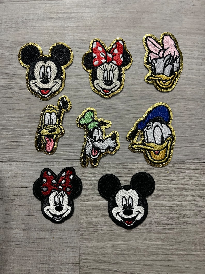 Iron on Disney Patches Sew on Mickey, Minnie, Daisy, Goofy, Donald, Pluto - Etsy