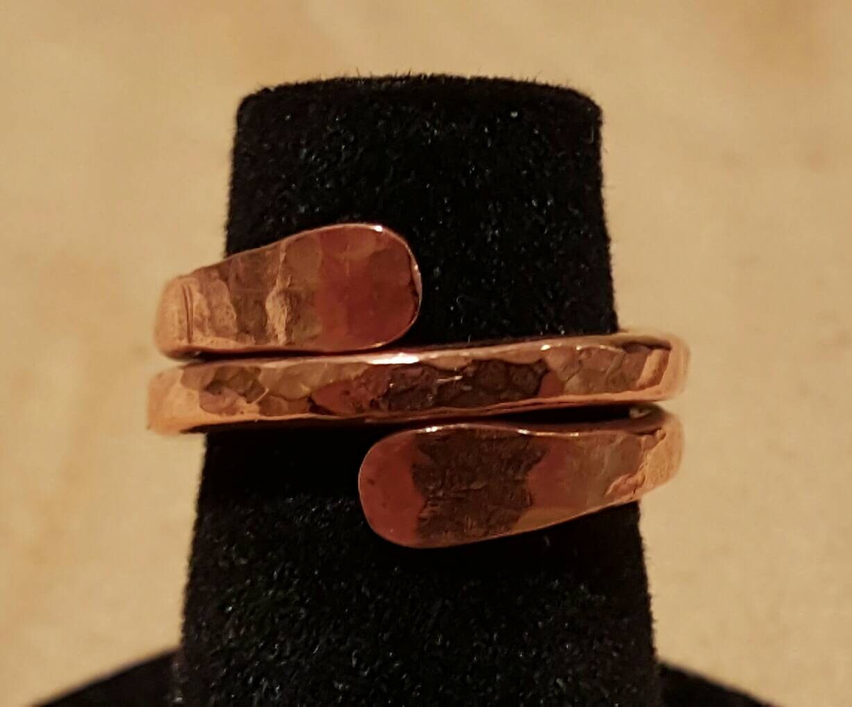 Copper Hammered Pinky Ring - Etsy