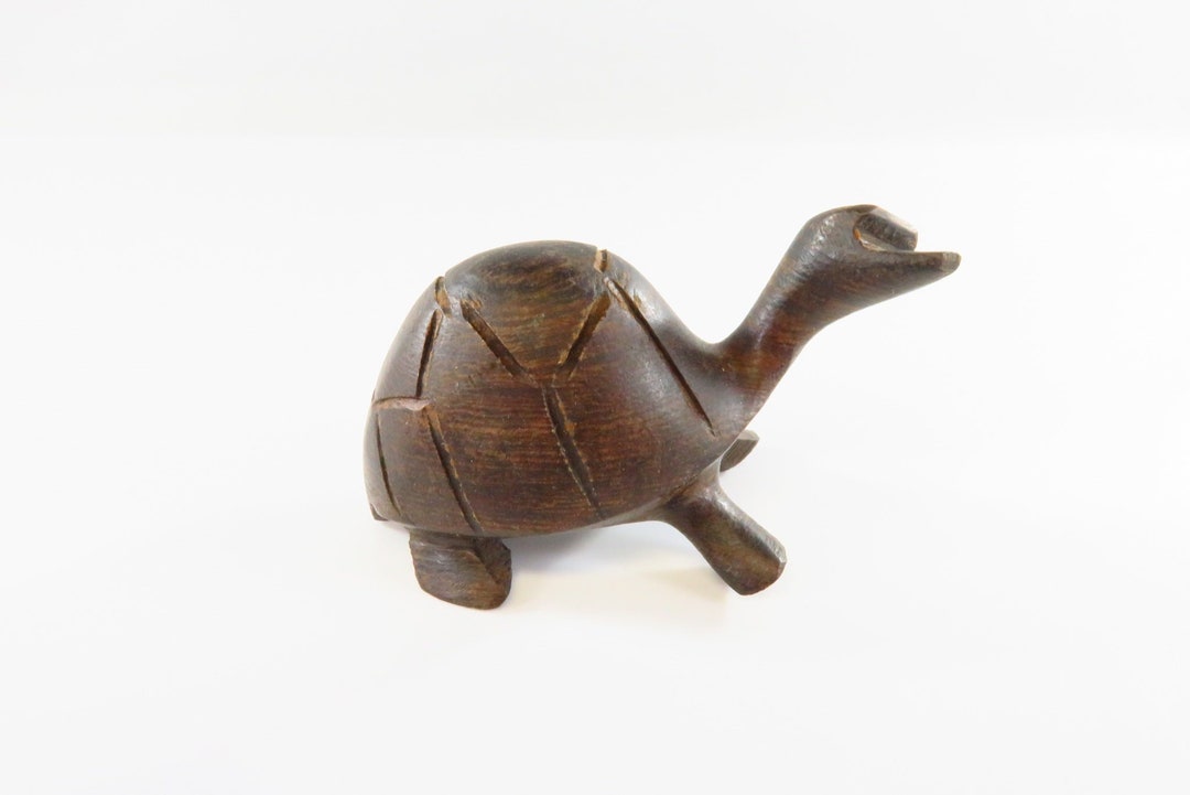 Hand Carved Wooden Turtle Figure Folk Art Turtle Small 2 - Etsy