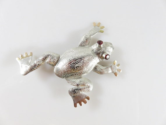Artisan Sterling Repousse Tree Frog Brooch Pendant Stamped - Etsy