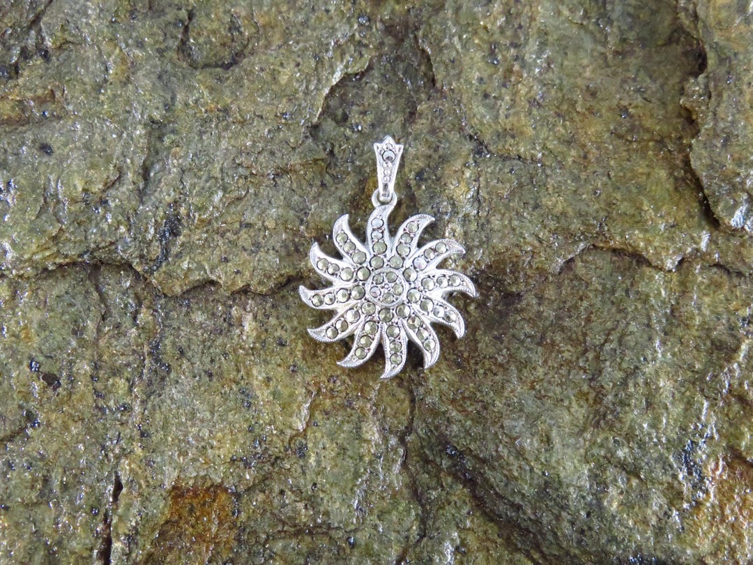 Vintage Kilmer & Daniel Sterling Silver Marcasite Pinwheel Flower ...