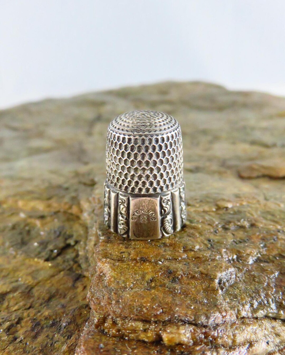 Antique Sterling Thimble | Octagon Form | Size 8 | Bell Maker's Mark ...
