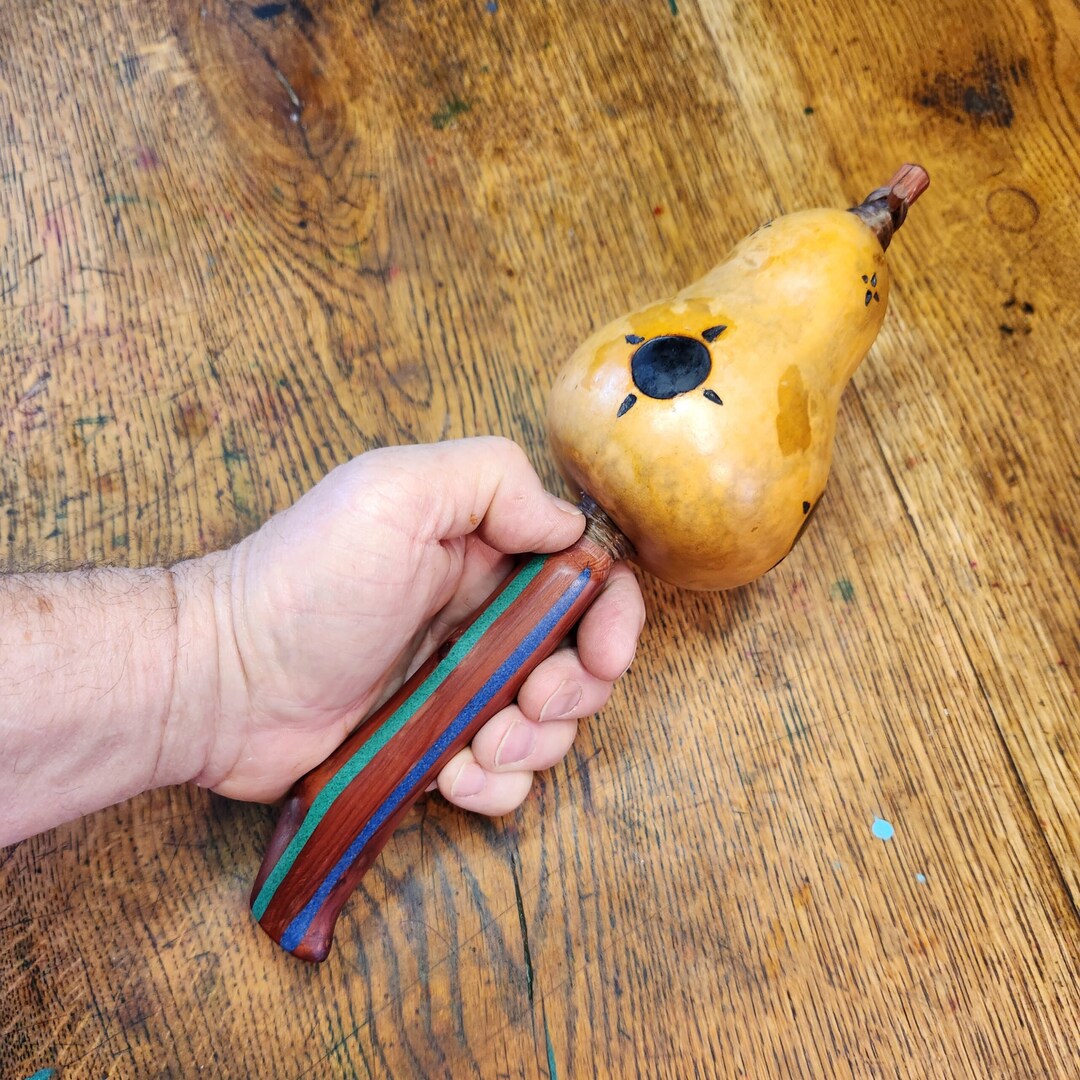 Cedar Rattle - Burnt Gourd & Inlay - Etsy