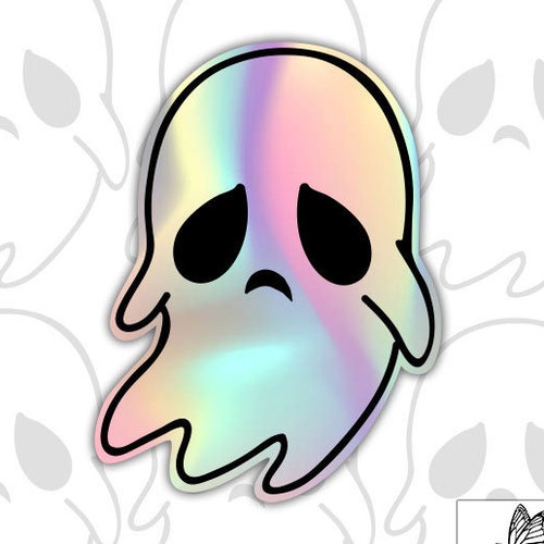 Holographic Cute Spooky Ghost Vinyl Decal Sticker Rainbow - Etsy Canada
