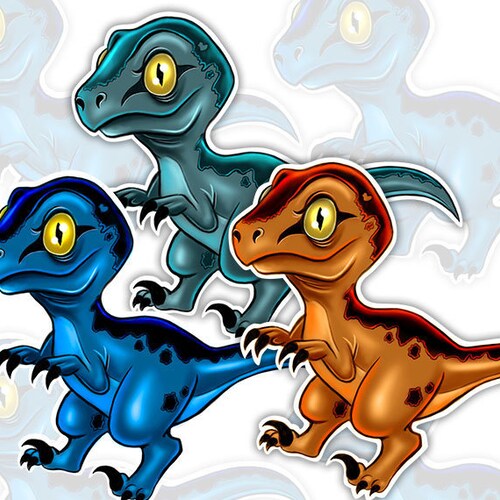 Raptor Vinyl Decal Sticker Velociraptor Dinosaur Triple - Etsy