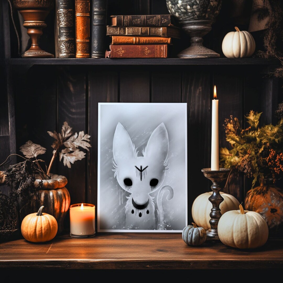 Kitty of the Night A5 Print | Gothic Decor | Spooky Cute Art | Witch's ...