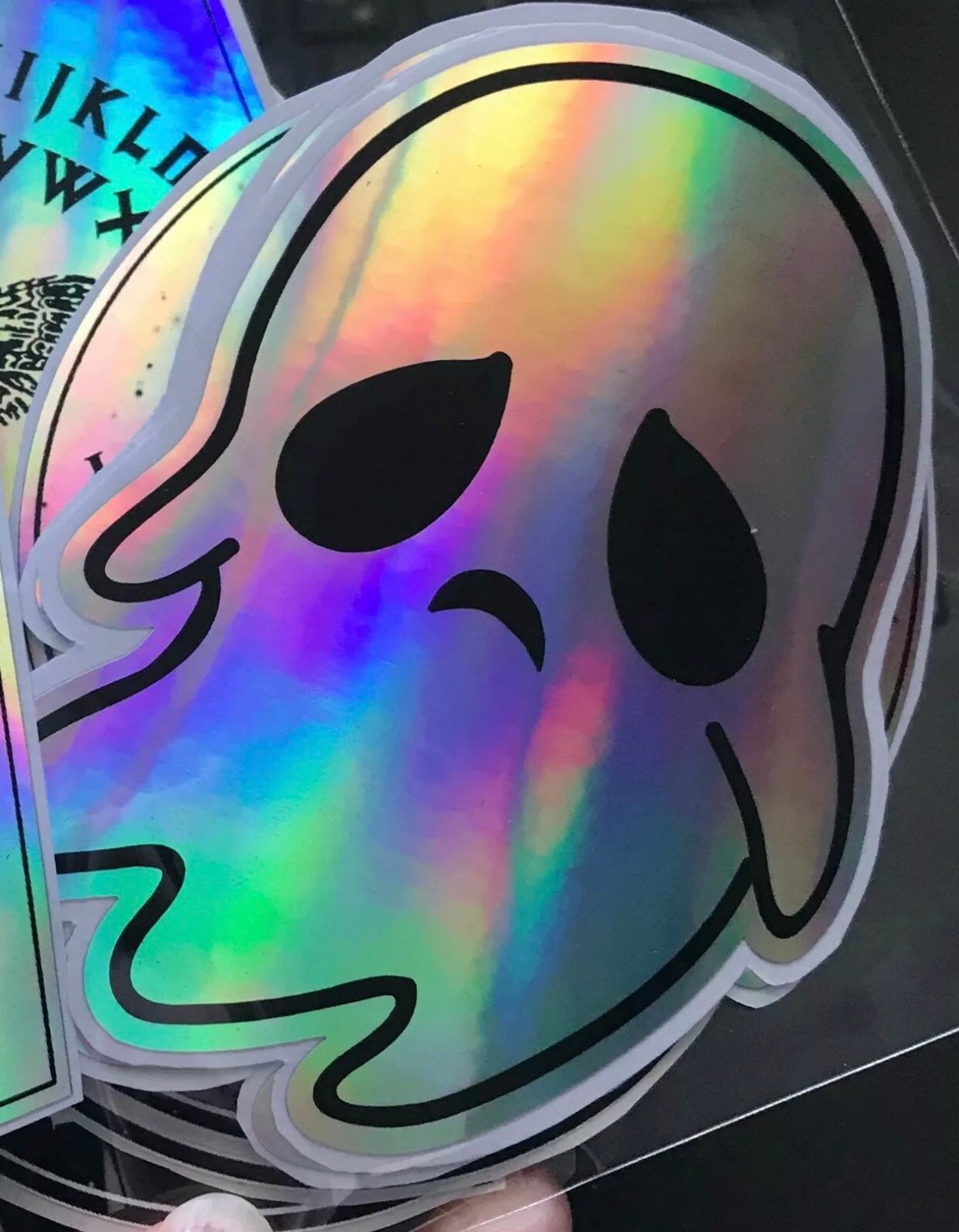 Holographic cute spooky ghost vinyl decal sticker rainbow | Etsy