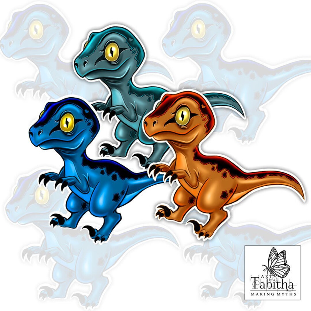 Raptor Vinyl Decal Sticker - Velociraptor - Dinosaur - Triple Pack - Etsy