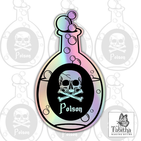 Holographic Bubbly Poison Bottle Sticker Vinyl Decal | Etsy