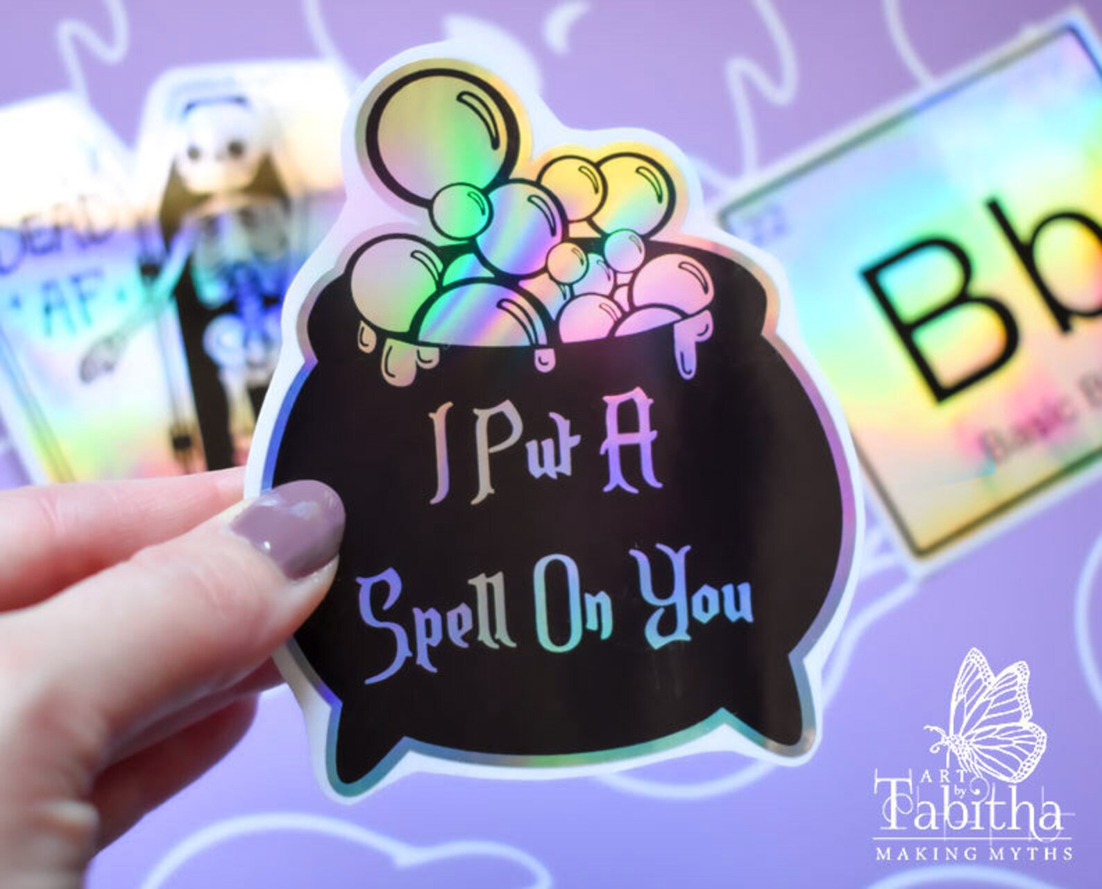 Holographic Cauldron 'I Put a Spell on You' Sticker | Etsy