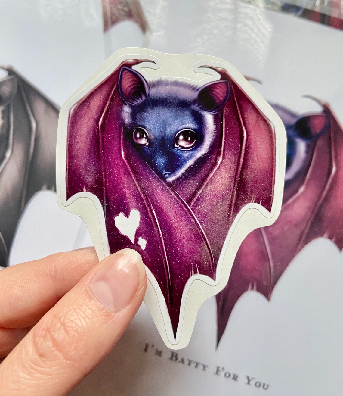 Heart Shaped Bat Vinyl Decal Sticker - Etsy UK