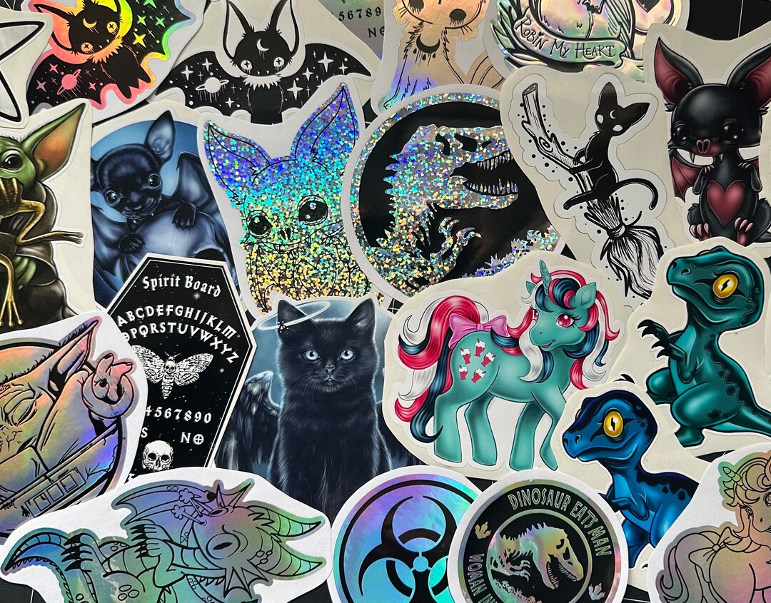 Large Sample Pack X 25 Gothic Holographic Stickers Selected Senconds ...