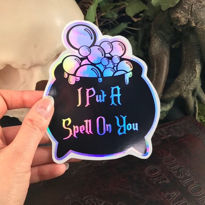 Holographic Cauldron 'I Put a Spell on You' Sticker | Etsy