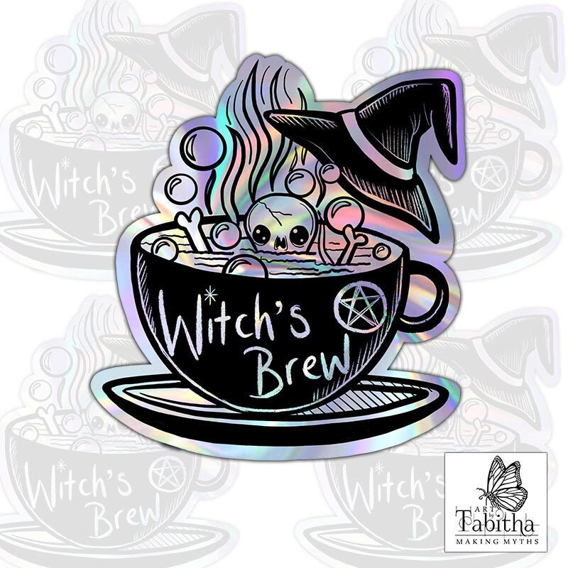 Witch's Brew Potion Mug Holographic Vinyl Decal - Etsy UK