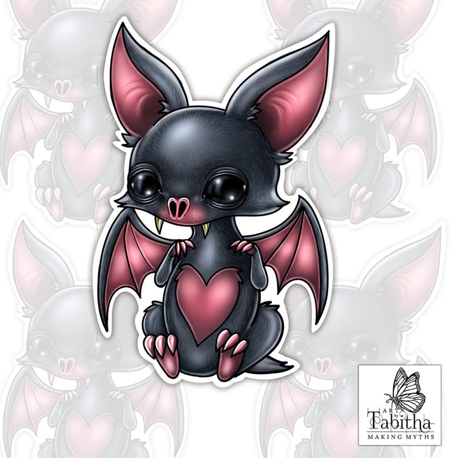 Cute Vampire Bat Colour Vinyl Decal Sticker | Etsy