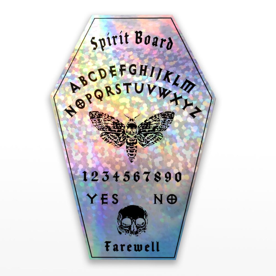 Sparkly Holographic Coffin Ouija Board Vinyl Decal Sticker - Rainbow ...