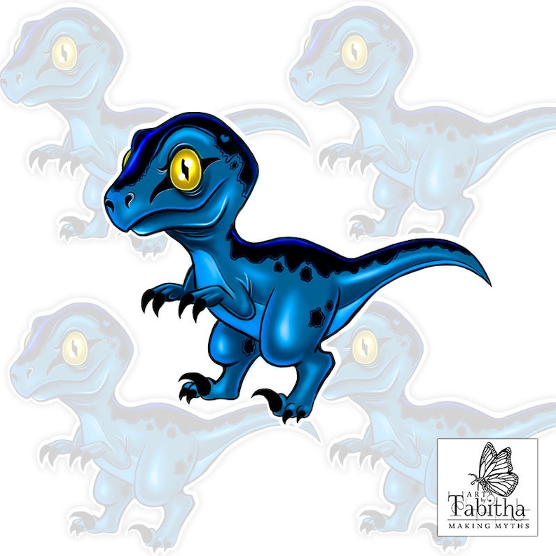 Raptor Vinyl Decal Sticker Velociraptor Dinosaur triple | Etsy