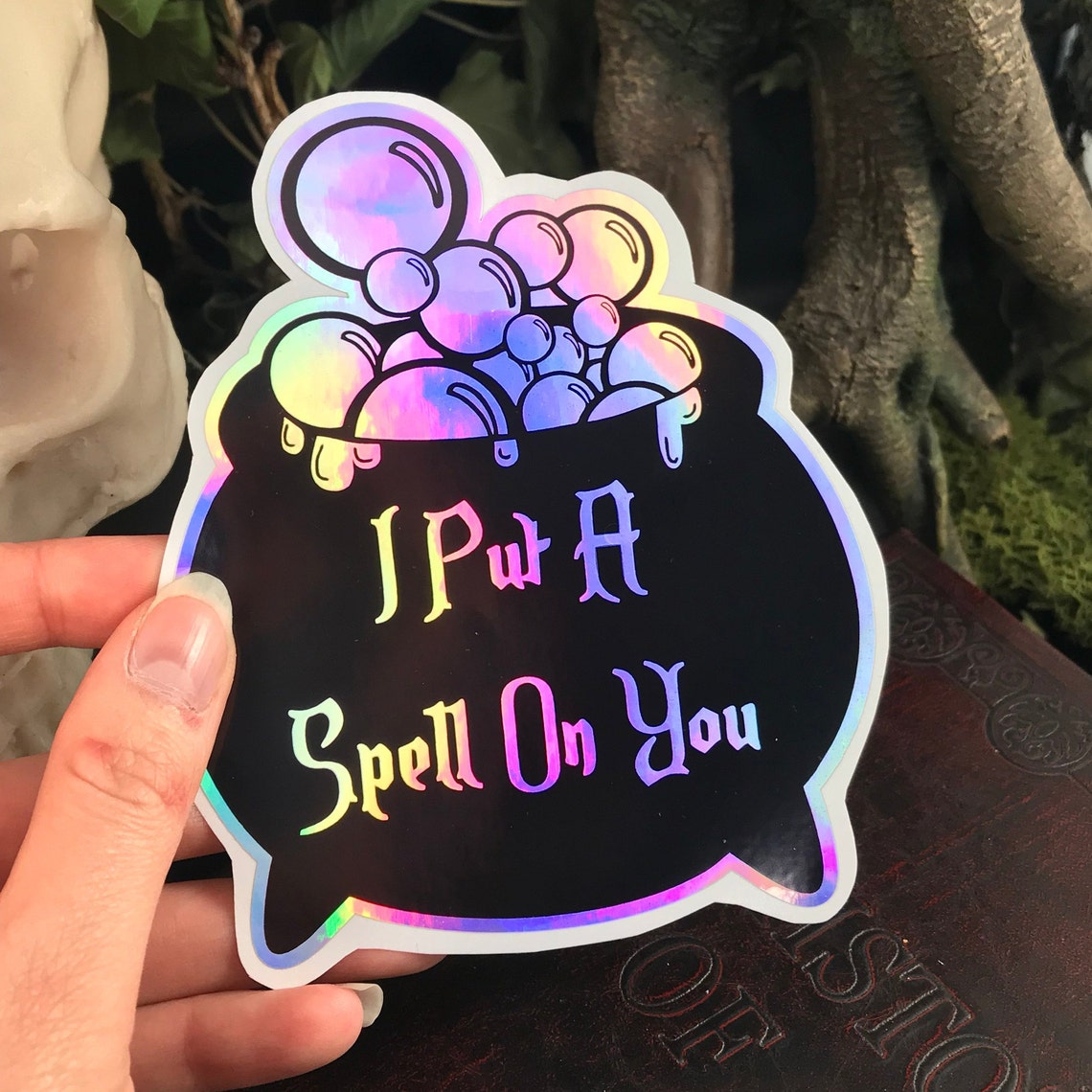 Holographic Cauldron 'I Put a Spell on You' Sticker | Etsy