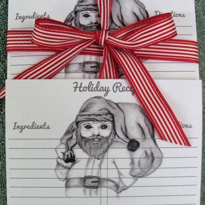 Holiday Baking Recipe Card Set- Christmas Santa Recipe Cards- Xmas ...