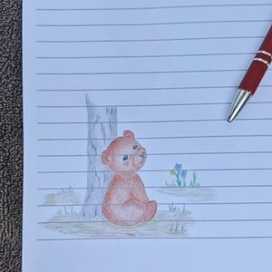Teddy Bear Lined Stationery Letter Sheets / Teddy Bear Writing - Etsy