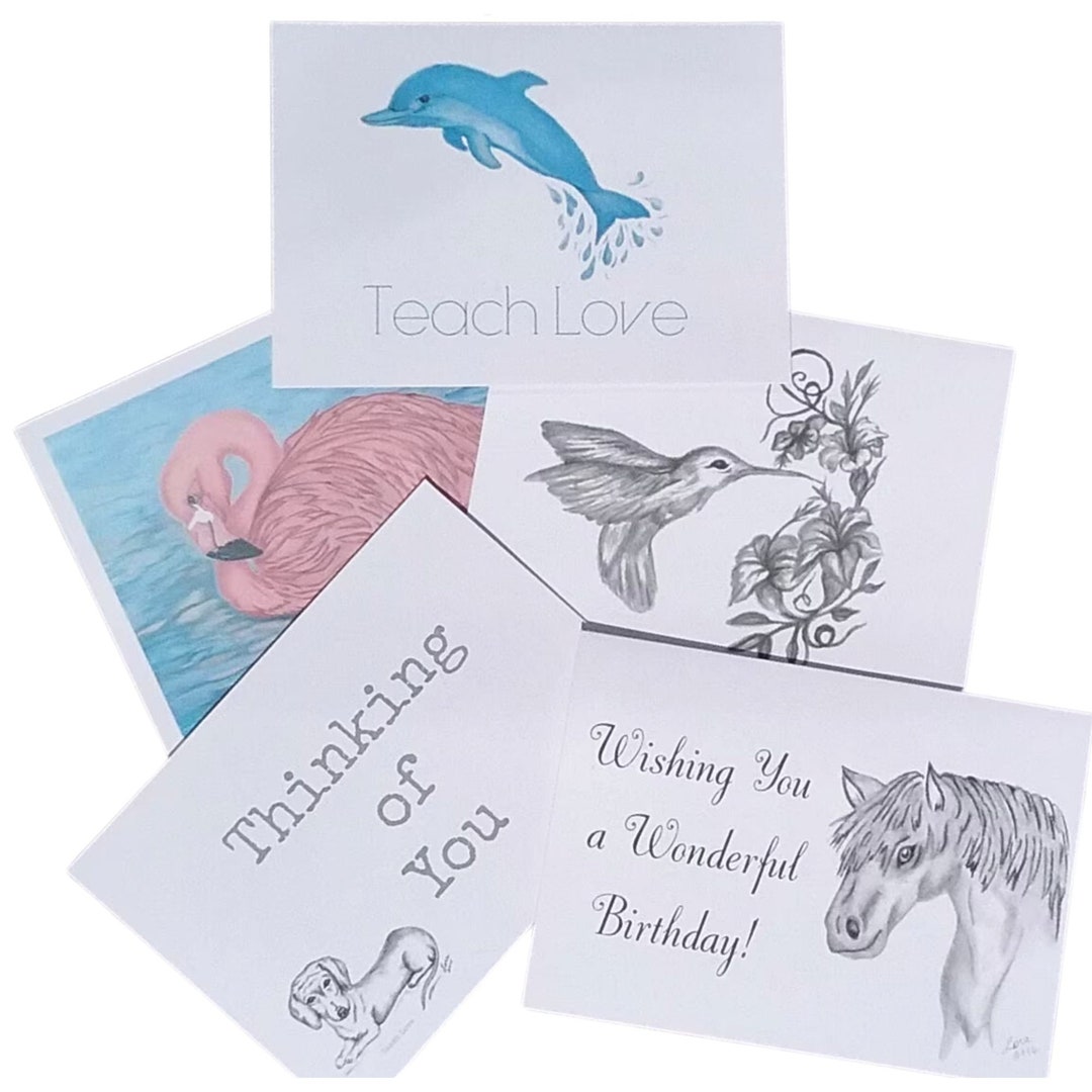 Assorted Blank Greeting Cards / Assorted Greeting Card Set / Art - Etsy