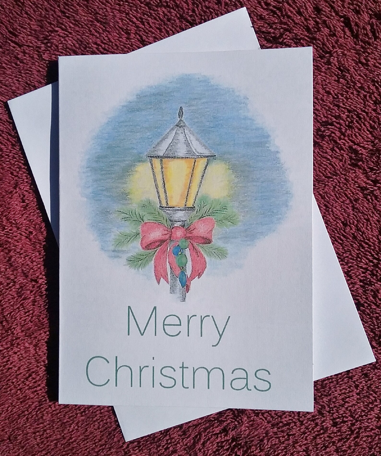 Christmas Greeting Card Set Christmas Lamp Post Greeting | Etsy