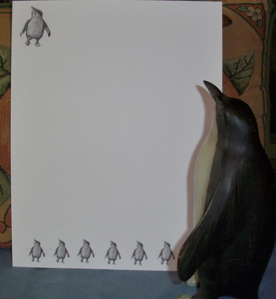 Penguin Letter Stationery Sheets / Penguin Writing Paper / Art - Etsy