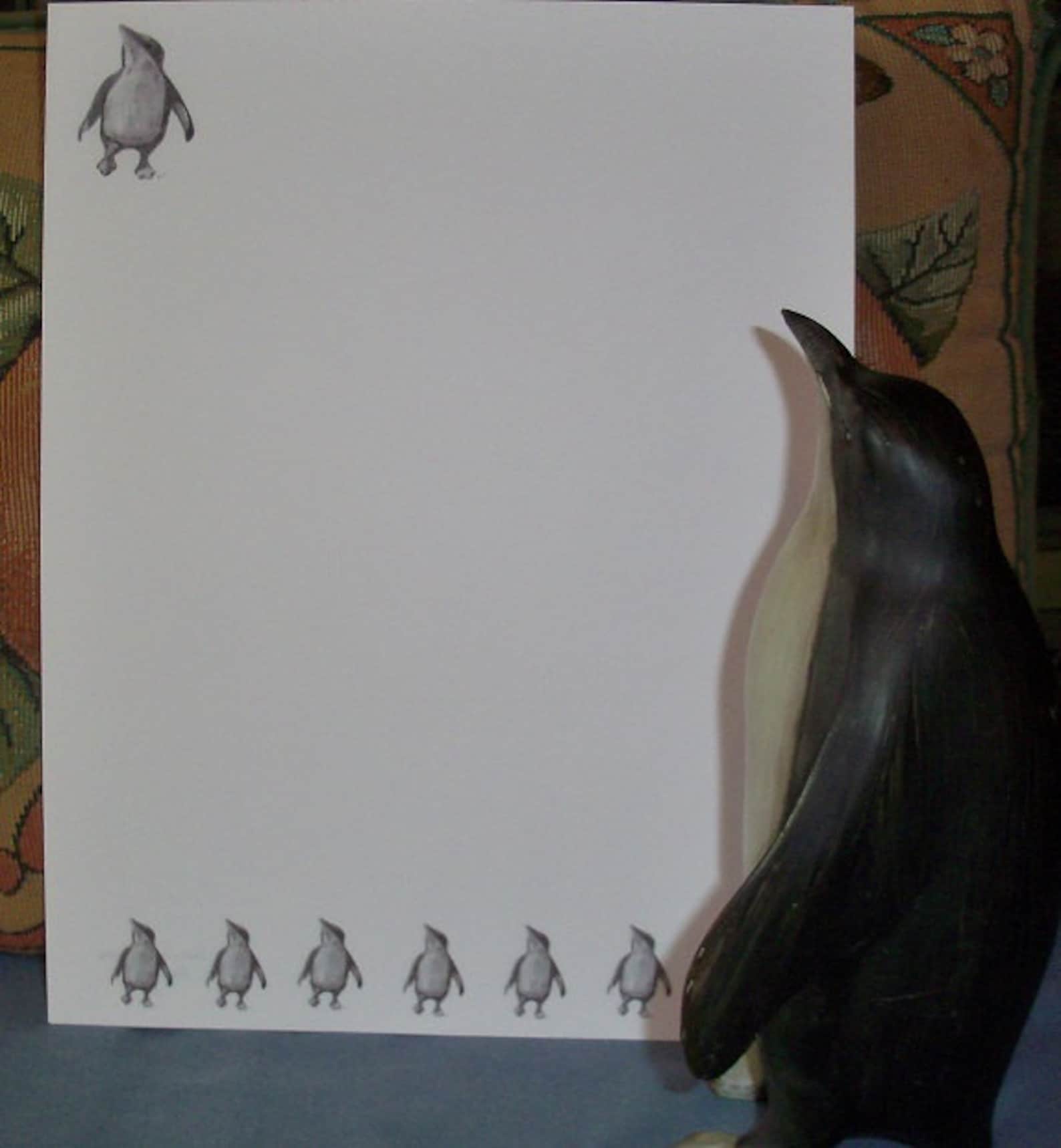 Penguin Letter Stationery Sheets / Penguin Writing Paper / Art | Etsy